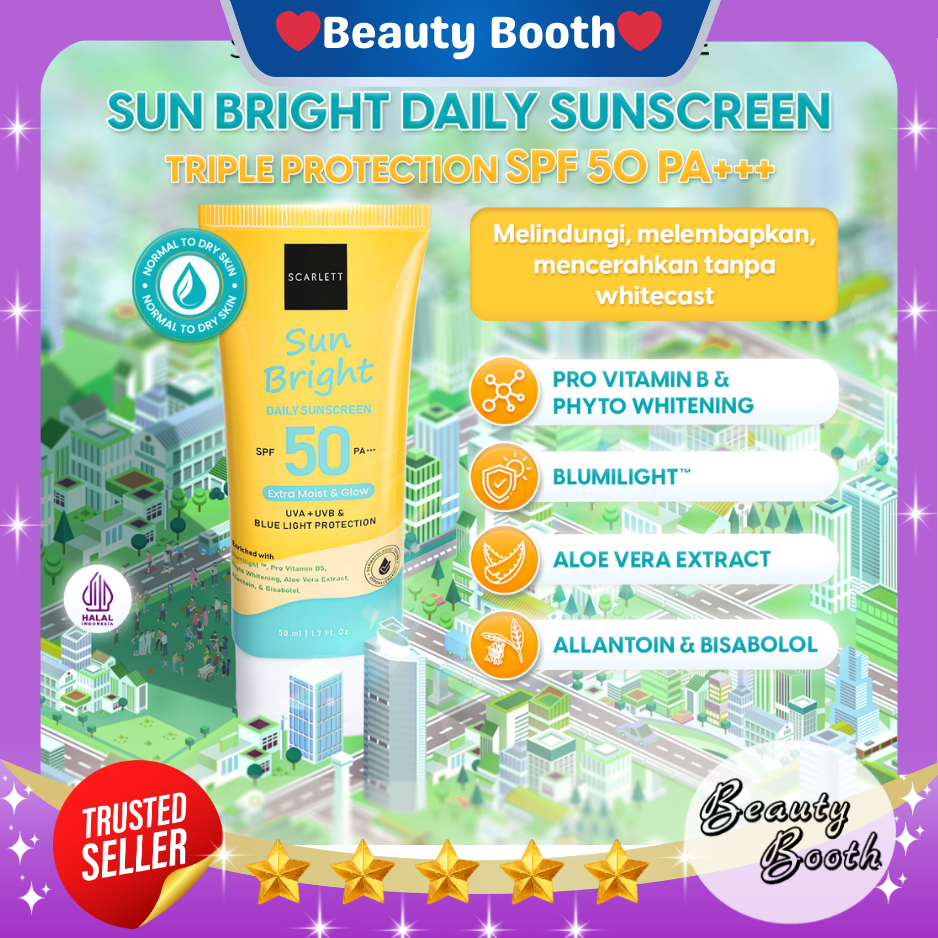 Jual SCARLETT WHITENING Sunscreen Sun Bright Daily SPF 50 PA+++ - Beauty Booth Beautybooth ...
