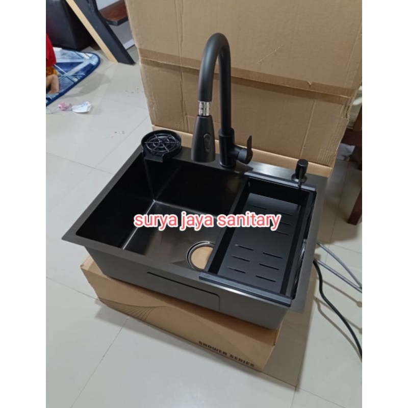 Jual Paket komplit set kitchen sink 6845 Hitam / kitchrn kitchen Sink ...