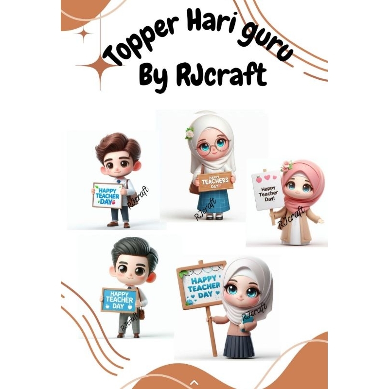 Jual Topper hari guru viral isi 3 / Topper buket hari guru /buket bunga hari guru /kartu ucapan ...