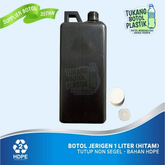 Jual Botol Jerigen 1 Liter HDPE Standar 1000 ml Kotak Tinggi Warna ...