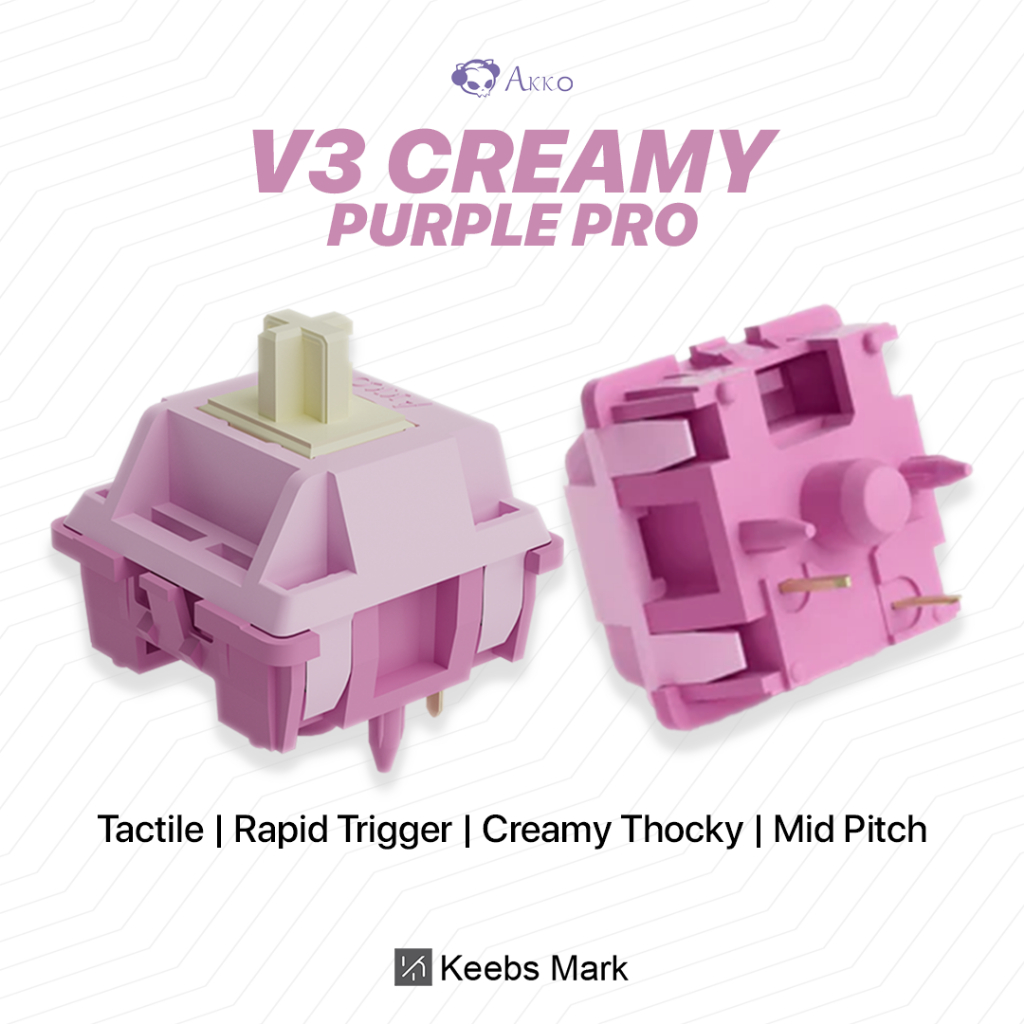Jual Akko V3 Creamy Purple Pro Tactile Switch Mechanical Keyboard ...