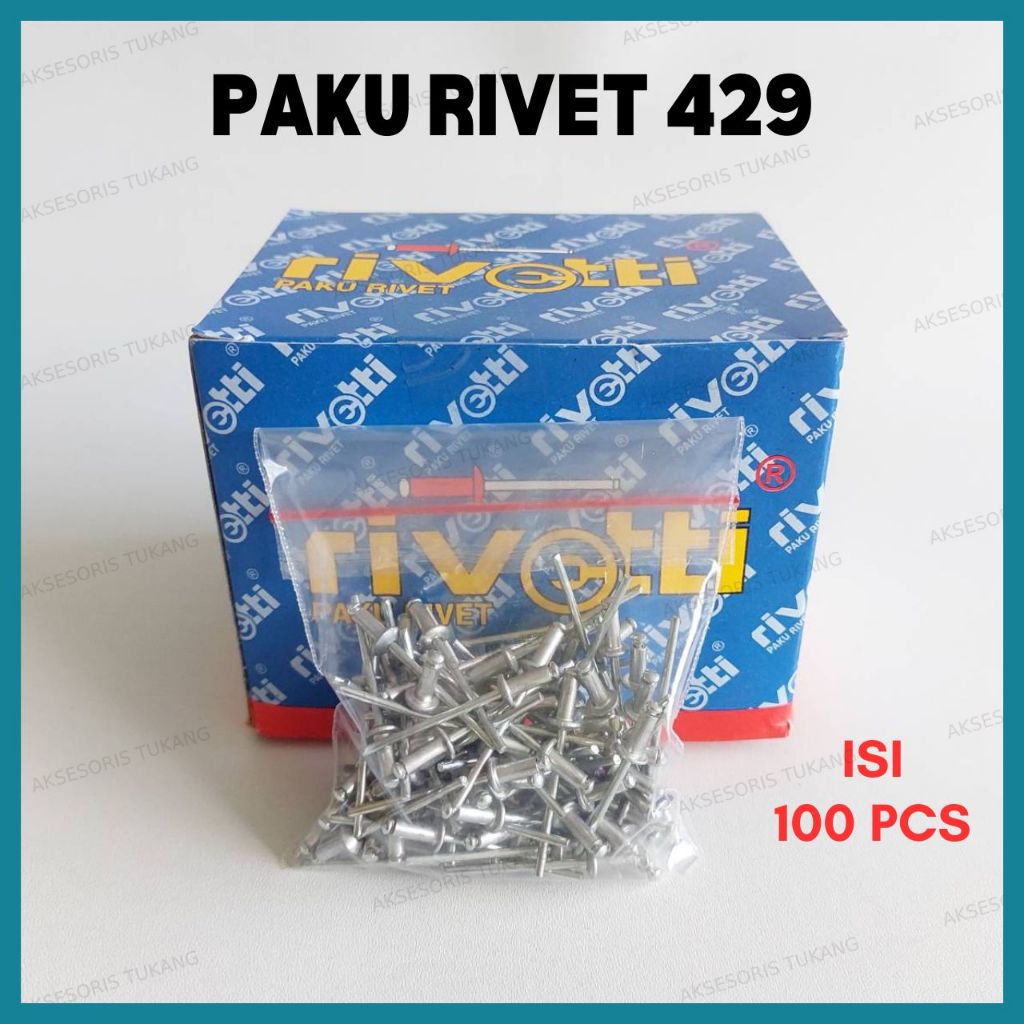 Jual Paku Rivet 429 Isi 100 Pcs Ukuran 3,2mm x 8mm | Shopee Indonesia