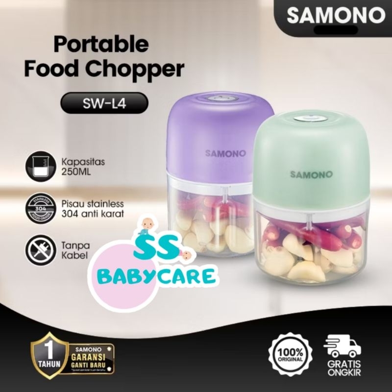 Jual SAMONO SW-L4 Mini Food Processor 250ml - Mini Chopper Portable ...