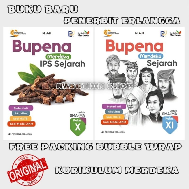 Jual Buku Bupena Merdeka IPS Sejarah Kelas 1 2 / 10 11 SMA Penerbit Erlangga Kurikulum Merdeka ...