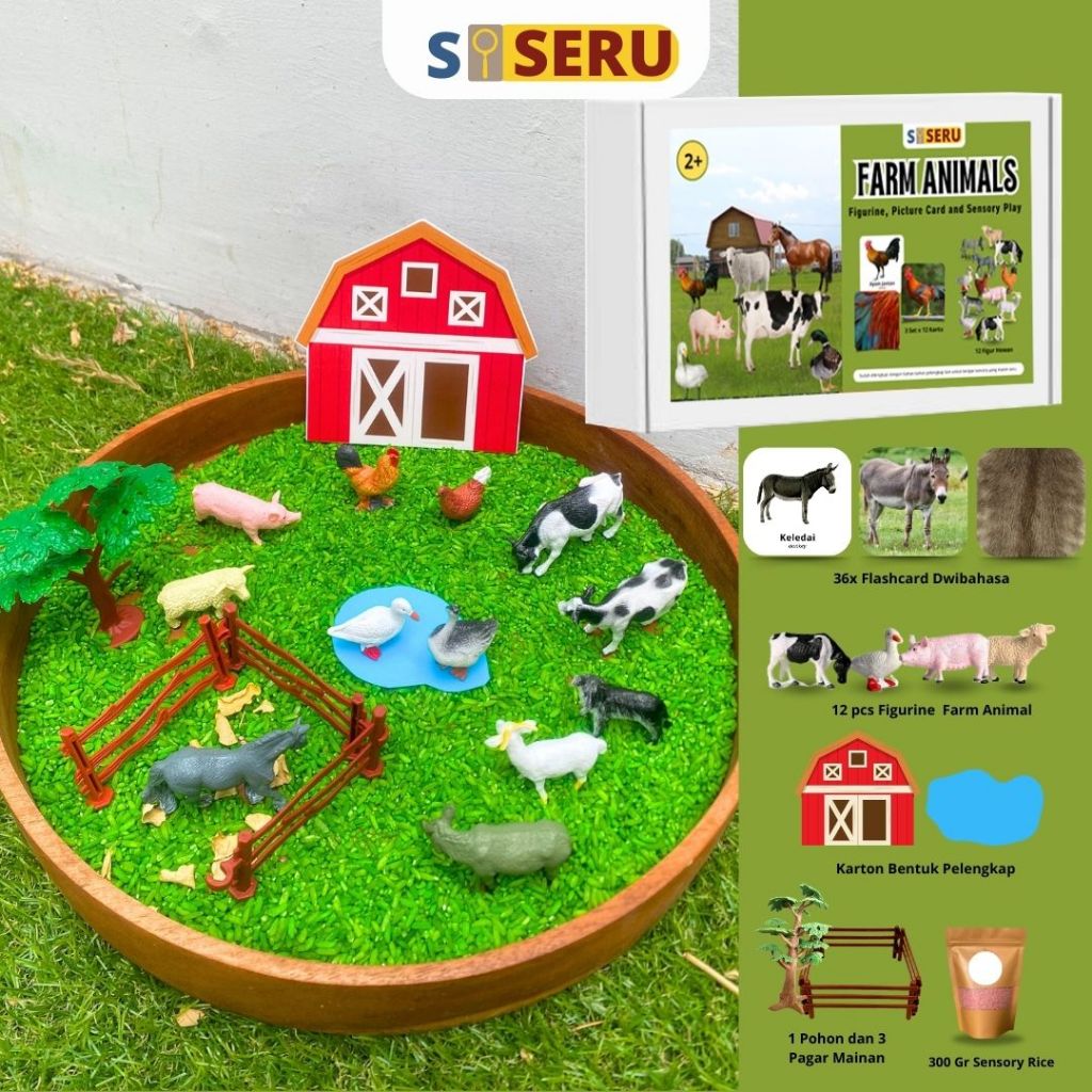 Jual SISERU Farm Animals Sensory Bin [ Paket Set Sensory Play Tema ...