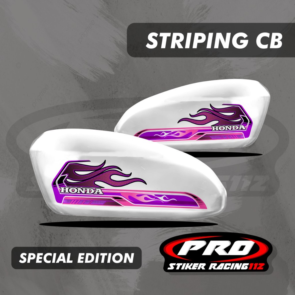 Jual Sticker CB 125 TRANSPARAN Striping CB 100 variasi Striping CB ...