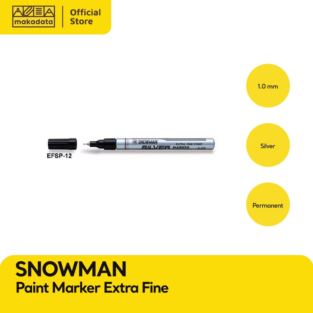 Jual SPIDOL PERMANEN SNOWMAN EXTRA FINE POINT SILVER EFSP (1PCS) MURAH ...