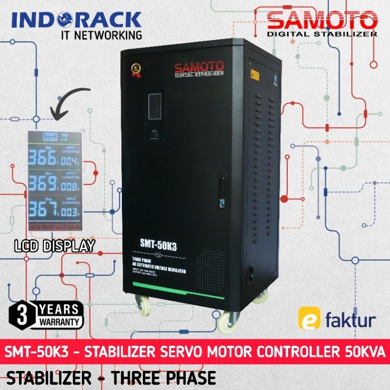 Jual SMT-50K3 STABILIZER SAMOTO SERVO MOTOR CONTROLLER 50KVA THREE ...