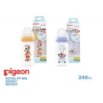 Jual Pigeon Botol PP Clear Wide Neck Mickey 160 ml 240 ml / Botol Susu Bayi | Shopee Indonesia