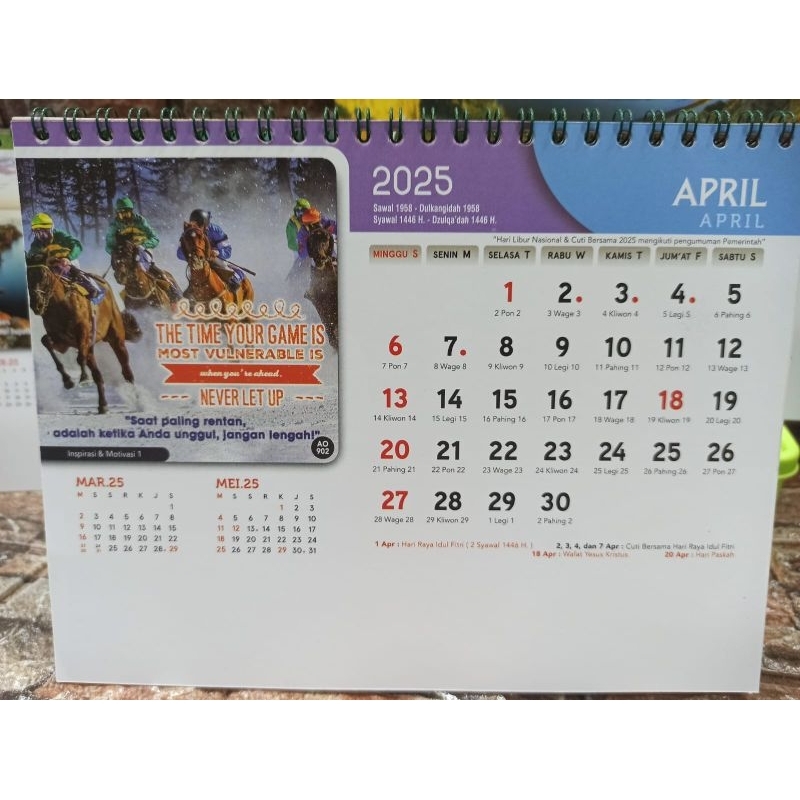 Jual kalender meja terbaru 2025 motivasi AO 902 | Shopee Indonesia