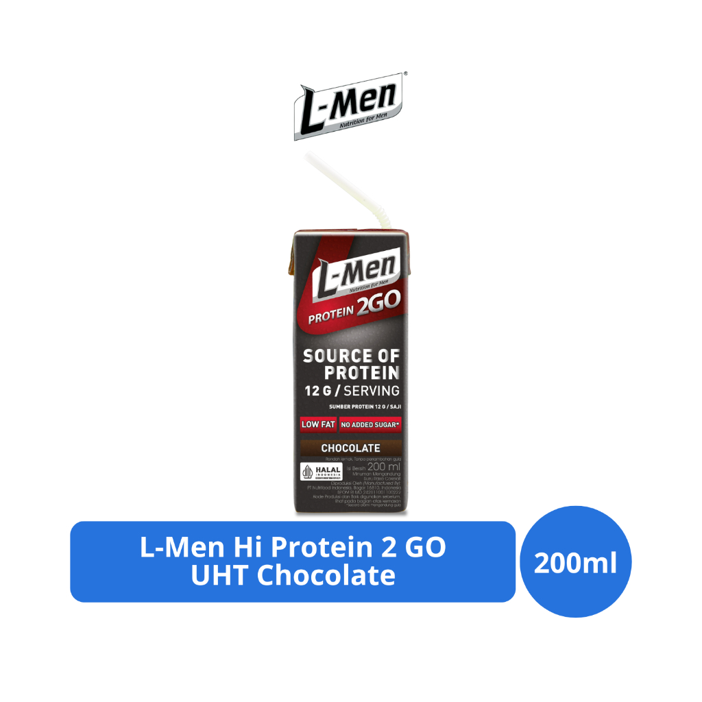 Jual L-Men Hi Protein 2 GO UHT Chocolate 200ml | Shopee Indonesia