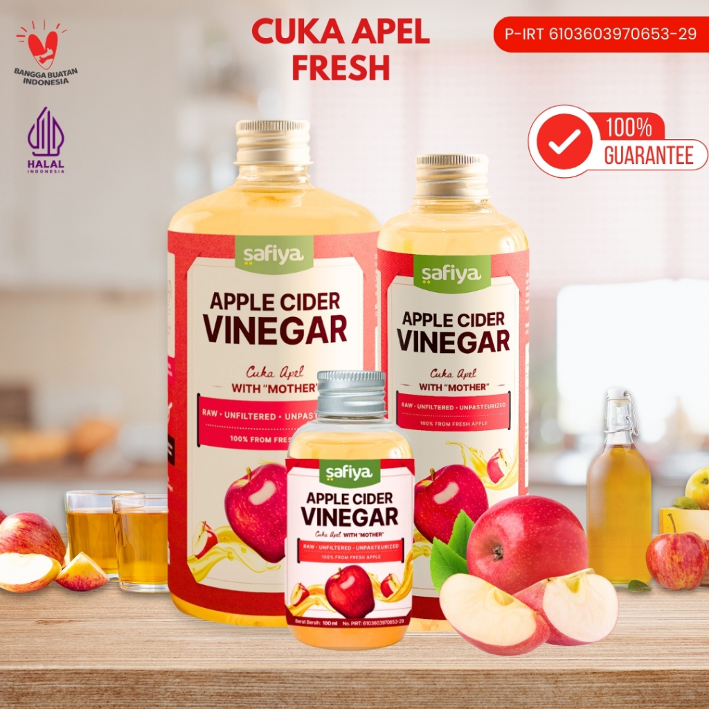 Jual Cuka Apel Safiya 500 ml Fresh 100% Diet Detoks Alami Bragg Apple ...