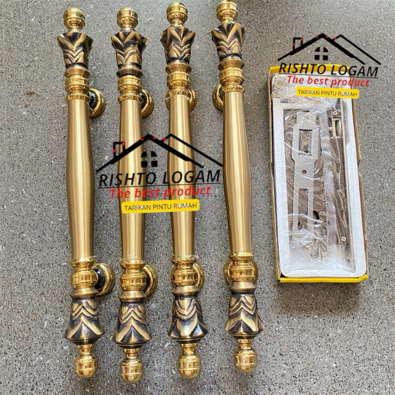 Jual handle pintu set 4 biji + kunci gagang pintu rumah minimalis ...