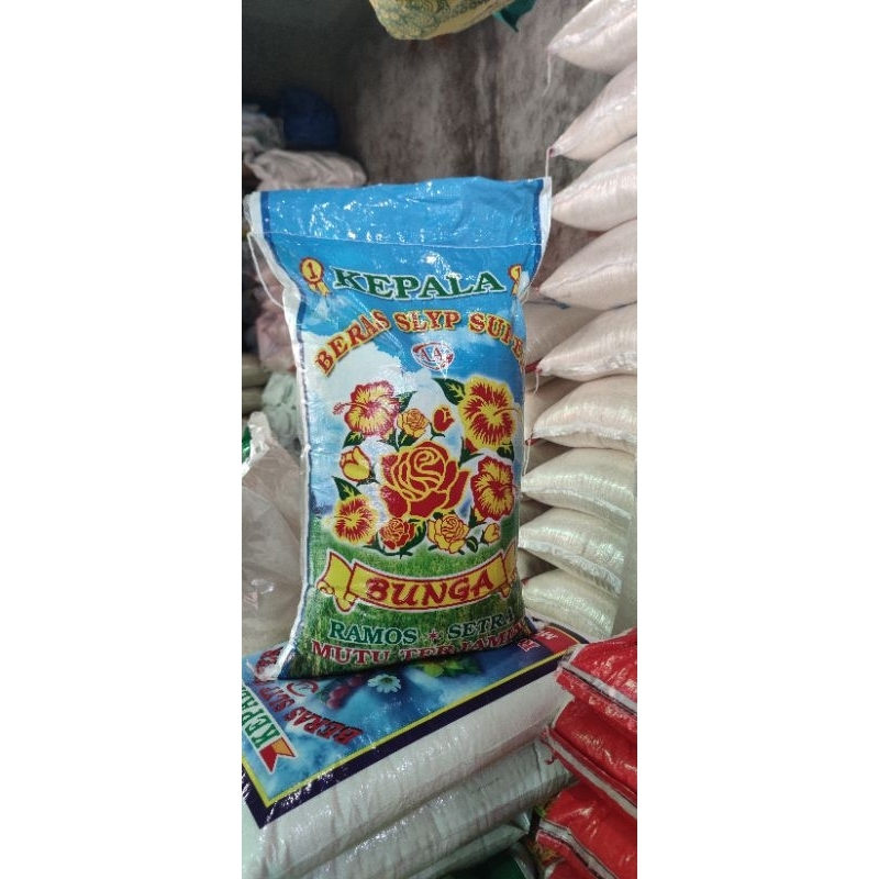 Jual Beras Slyp Super Ramos Setra Cap Bunga 20Kg | Shopee Indonesia