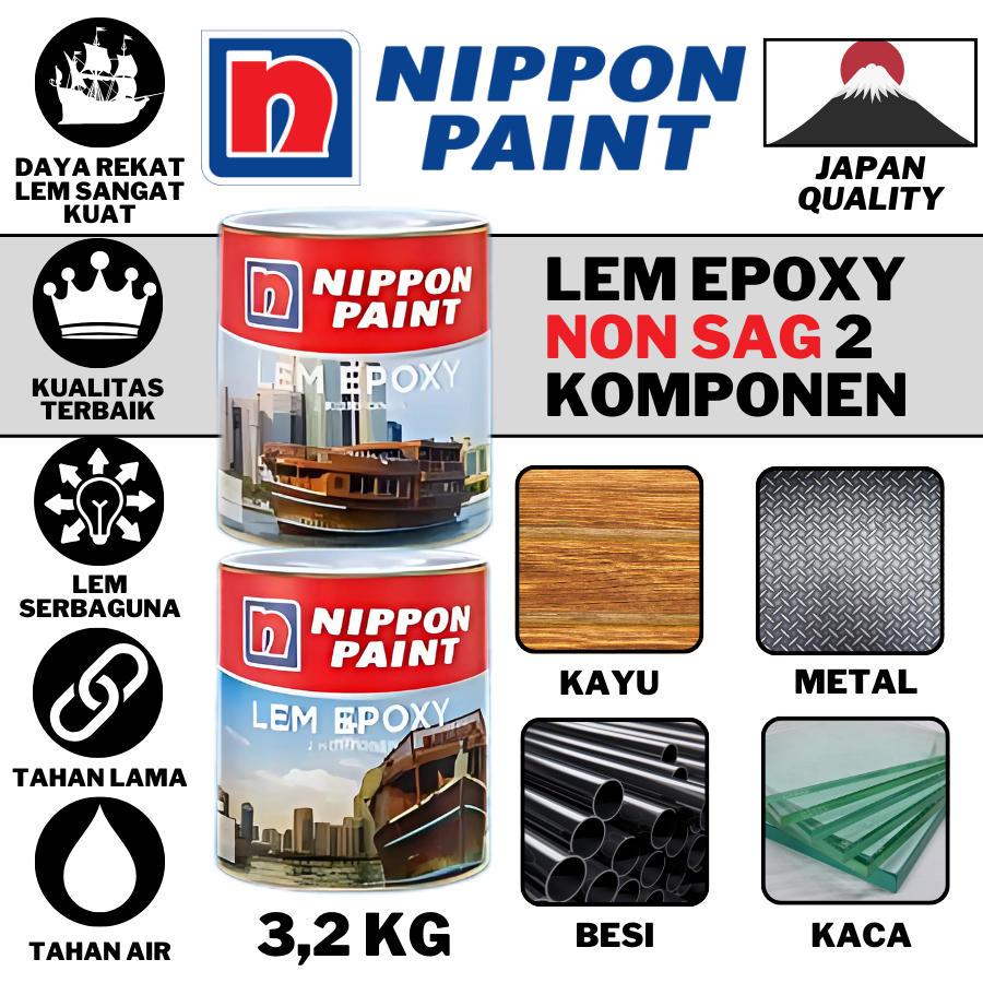 Jual NIPPON PAINT LEM EPOXY NON SAG NIPPON LEM EPOXY NIPPON 2 KOMPONEN ...
