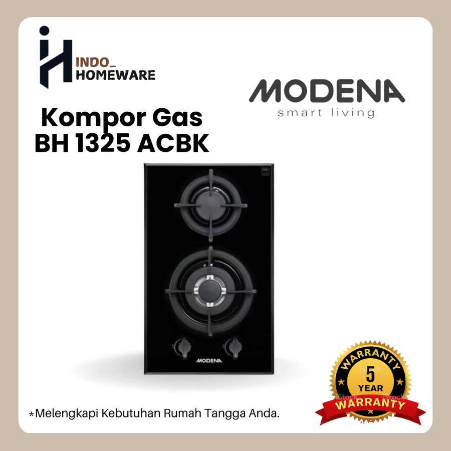 Jual MODENA CRISTA BH 1325 - Kompor Tanam Built-In Hob Gas 30 cm, 2 ...