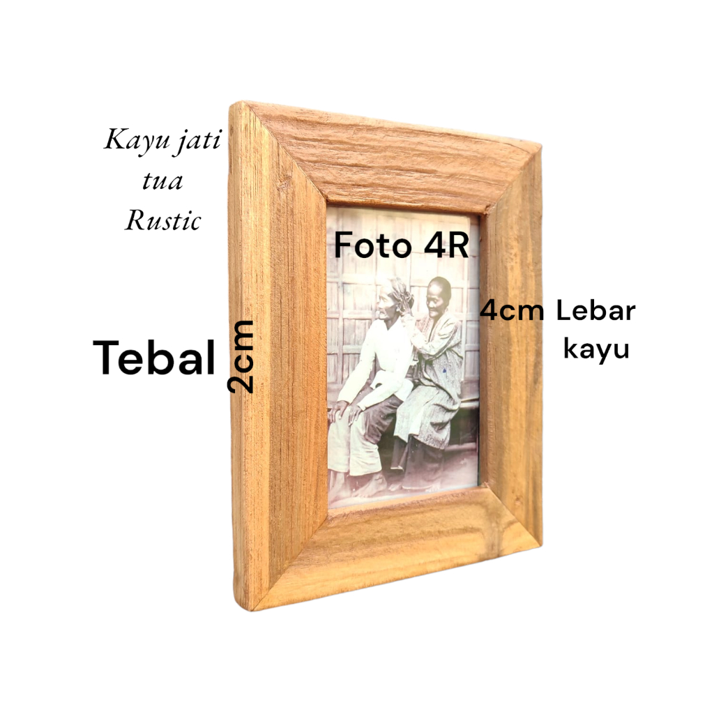 Jual PIGURA FOTO (4) BAHAN JATI TUA 4R,5R,6R,8R,10R,A4 LEBAR KAYU 4CM POLOS | Shopee Indonesia
