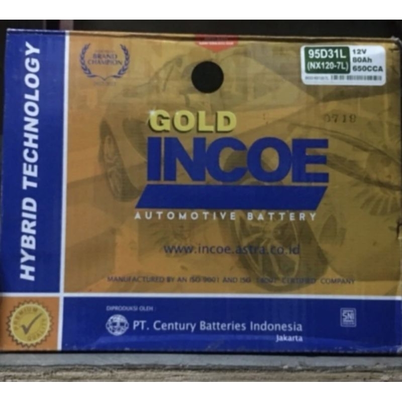 Jual AKI BATERAI BASAH INCOE GOLD 95D31L/NX120-7L | Shopee Indonesia