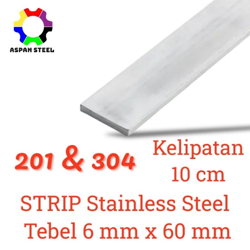 Jual Strip tebel 6mm x 60mm stainless steel | Shopee Indonesia