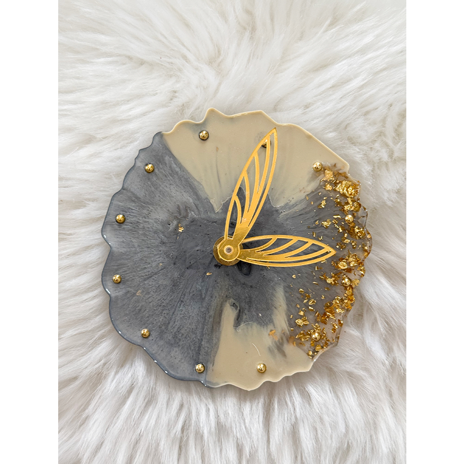 Jual [Grey Beige Mix] Jam Resin Ukuran 13 cm | GIFT JAM Handmade Custom ...