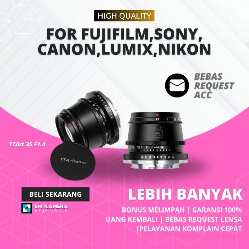 Jual HEMAT BANYAK LENSA FIX SONY 35MM F1.4 TT ARTISAN LENSA FIX ...