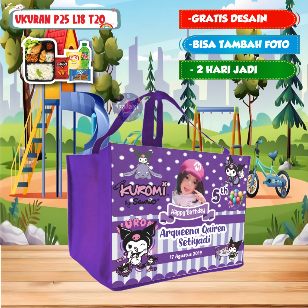 Jual Tas Ultah BENTO/Tas Ultah Muat Box Bento Landscape/ Tas Ulang ...