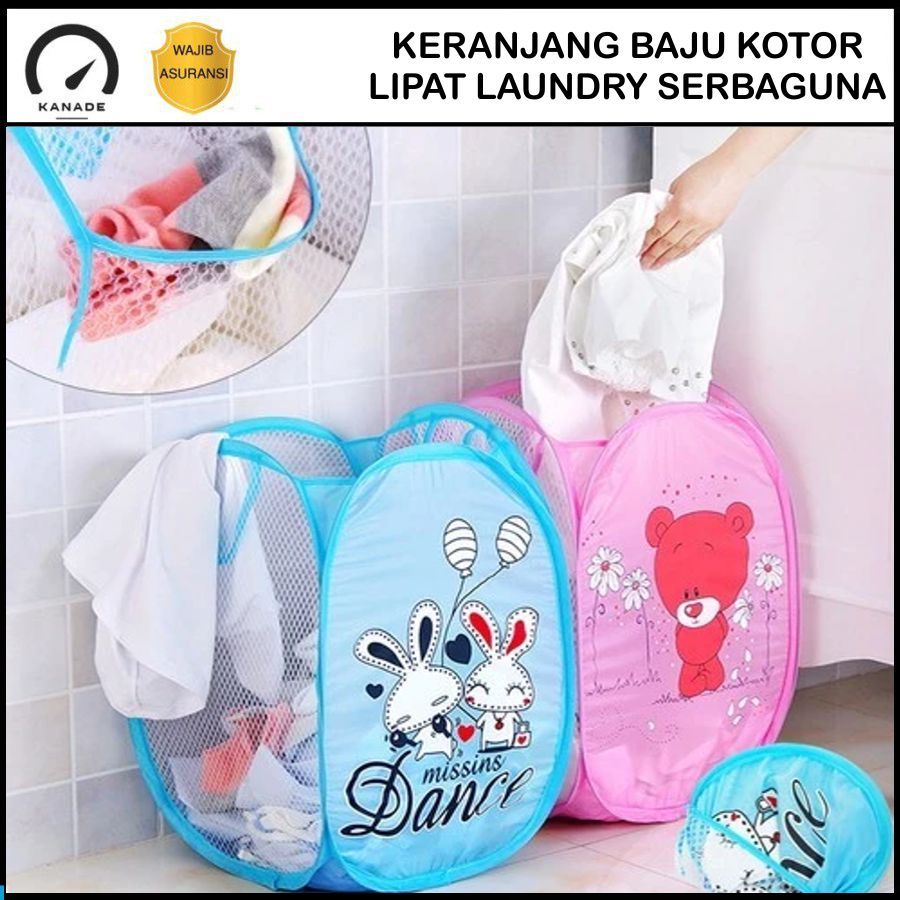 Jual Keranjang Baju Kotor Lipat Karakter Laundry Bag Keranjang Cucian ...