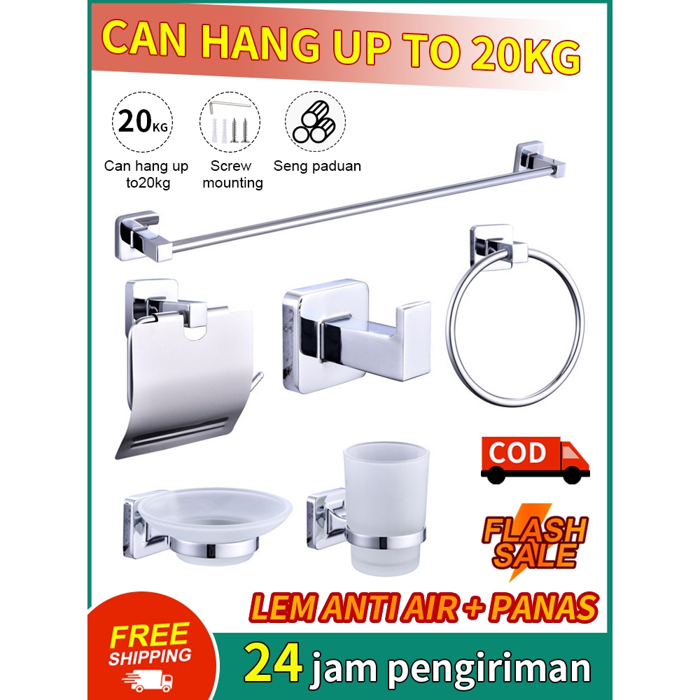 Jual 504 SILVER Bathroom Set perlengkapan kamar mandi Rak Sudut ...