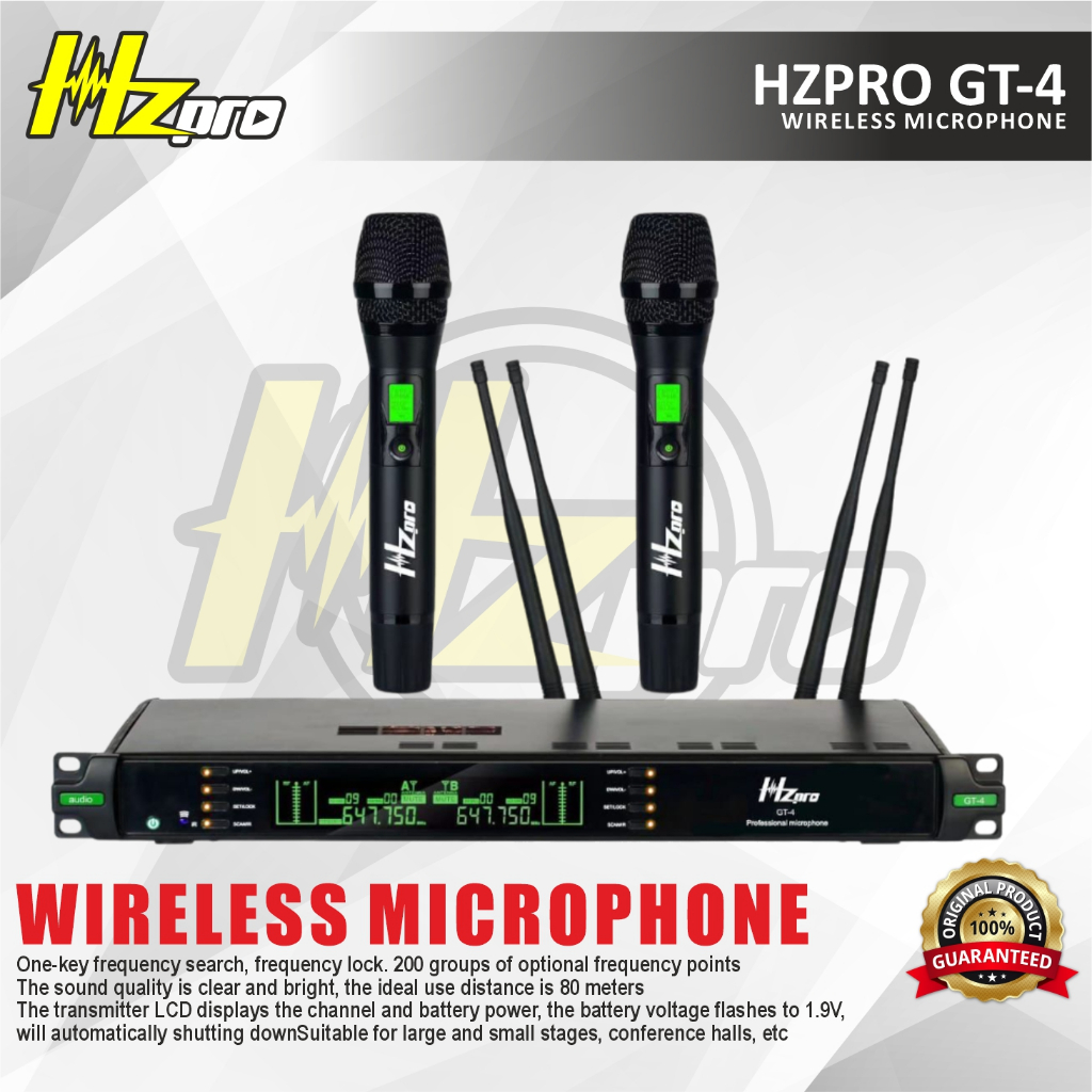 Jual MIC WIRELESS HZ PRO GT-4 ORIGINAL | Shopee Indonesia