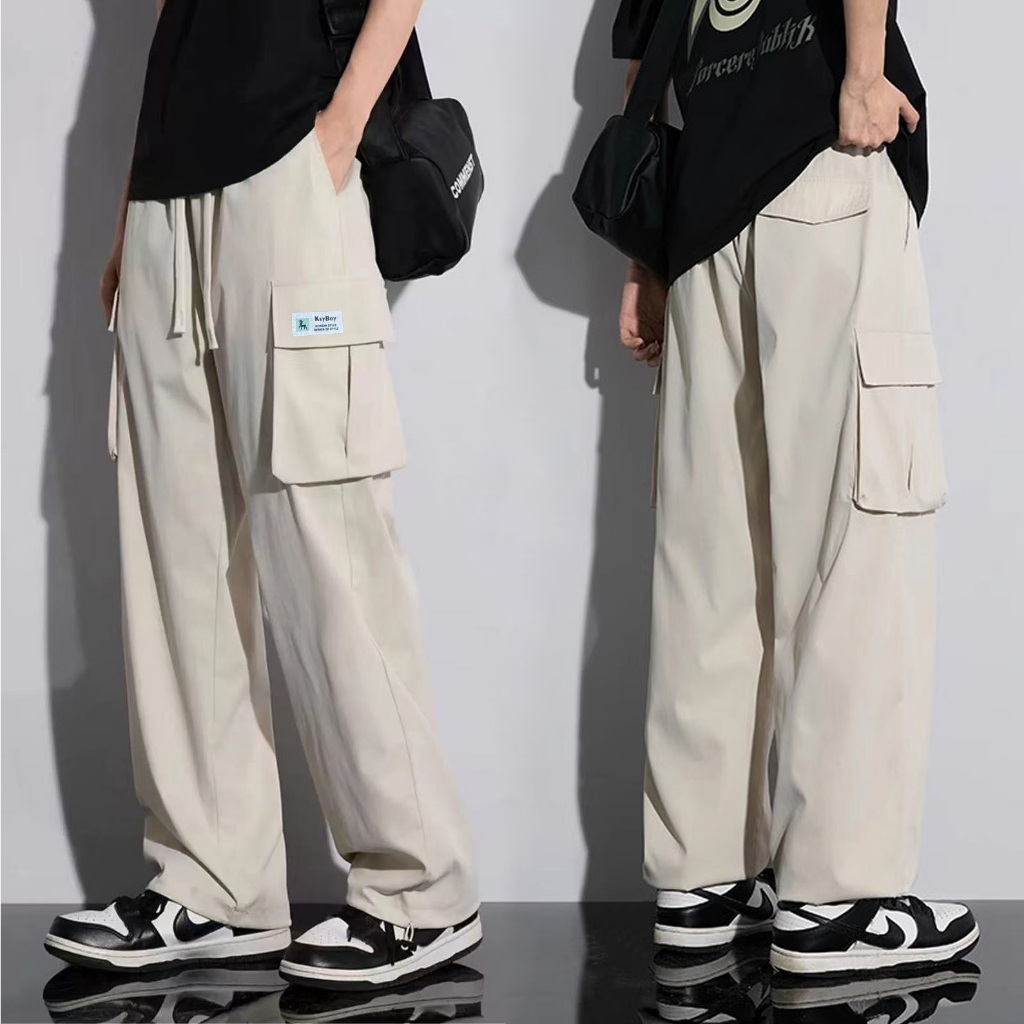 Jual KeyBoy celana panjang pria cargo baggy straight celana cowok dewasa pinggang karet casual ...