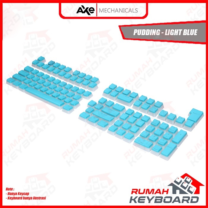 Jual AXE MECHANICALS - OEM - Pudding SKY Blue - PBT - RGB - SEE Through ...