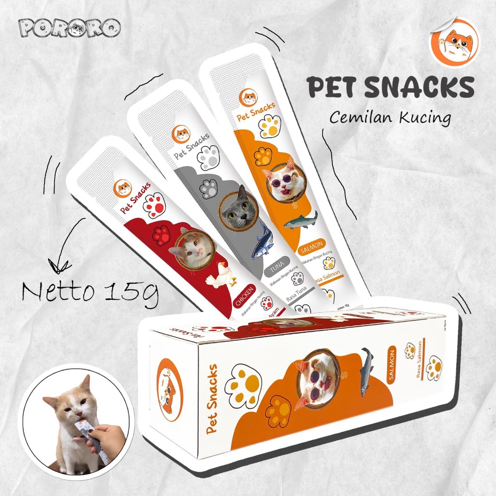 Jual PORORO - Pet Snack Cemilan Kucing Cat Strip Chicken Tuna Salmon ...
