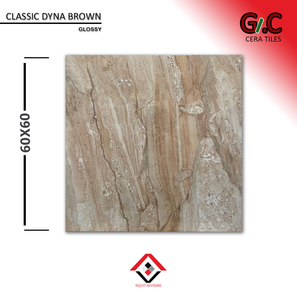 Jual granit 60x60 motif marmer - gc cera tiles classic dyna brown | Shopee Indonesia
