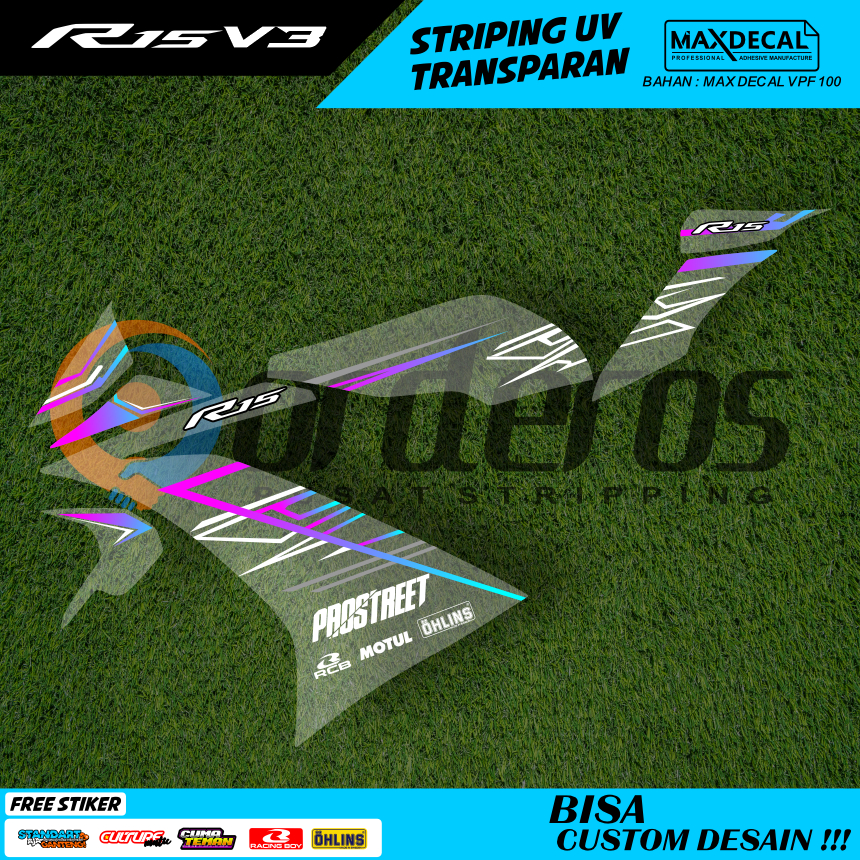 Jual striping sticker yamaha R15 V3 o transparan racing minimalis R15 ...