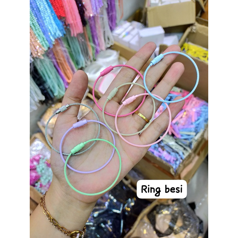 Jual 5 pcs [DIY Aksesoris] Loop Ring Cable Wire Keychain Gantungan ...