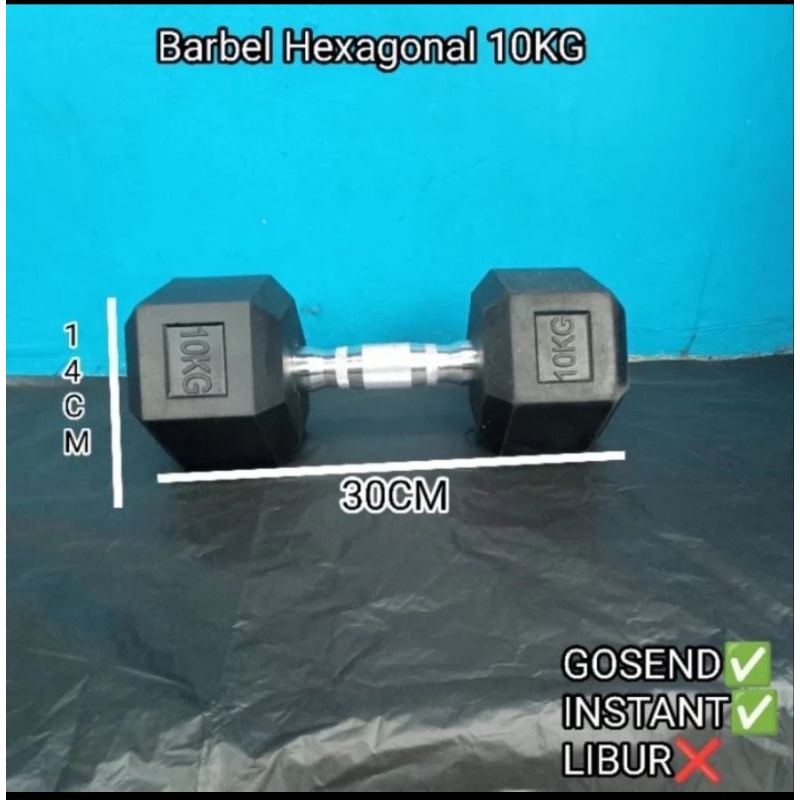 Jual DUMBBELL HEXAGONAL DUMBEL DUMBLE KARET ALAT GYM FITNES HOME ...