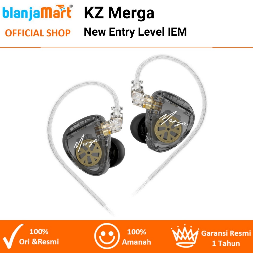 Jual KZ Merga Dual Dynamic Driver In Ear Monitor with Mic | Shopee Indonesia