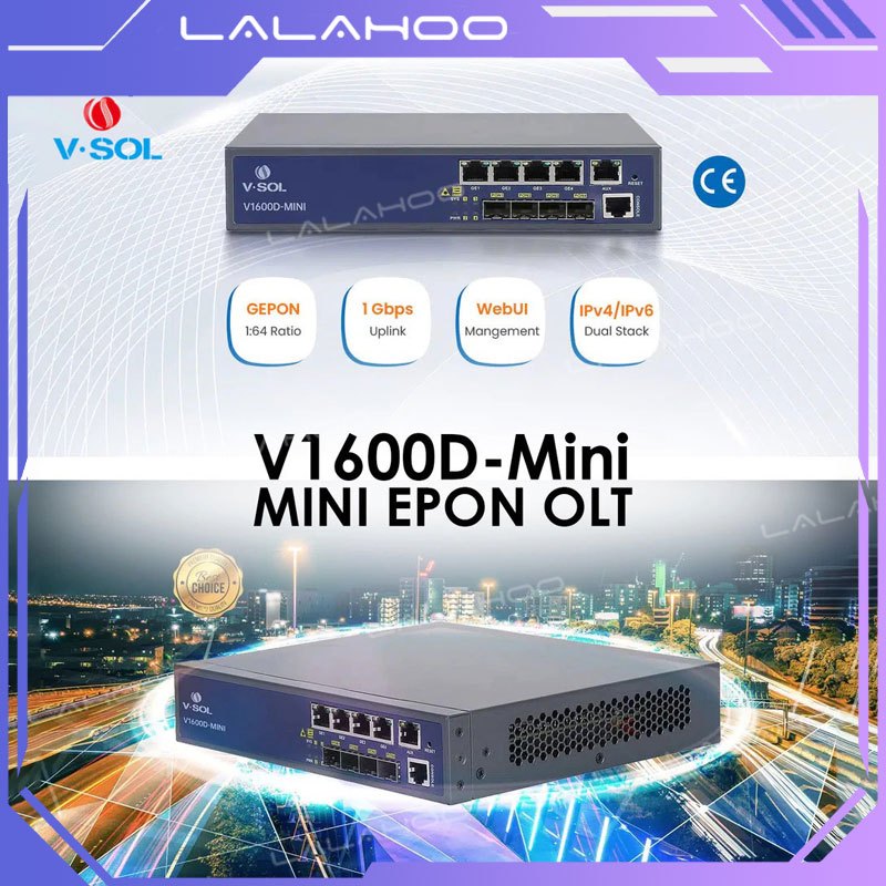 Jual VSOL V1600D Mini 4 Port EPON OLT L2 Support 256 User ONU UPLINK ...