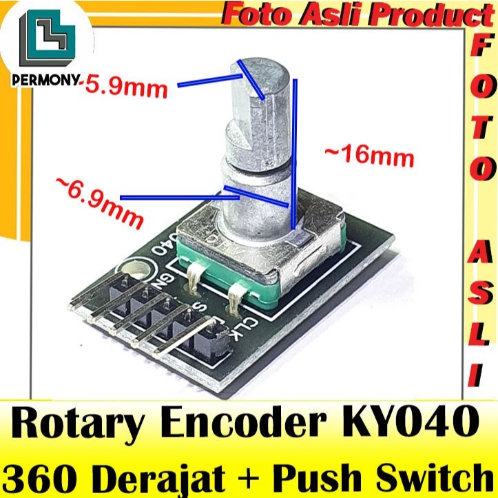 Jual Rotary Encoder EC11 PCB Module 360 derajat HW040 HW-040 KY040 KY ...
