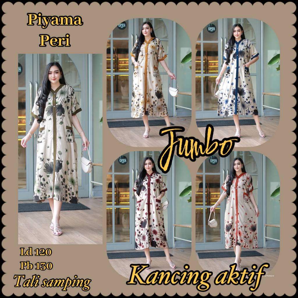 Jual DASTER PIYAMA PERI JUMBO KANCING BUSUI KANRONG DEPAN MOTIF TERBARU ...