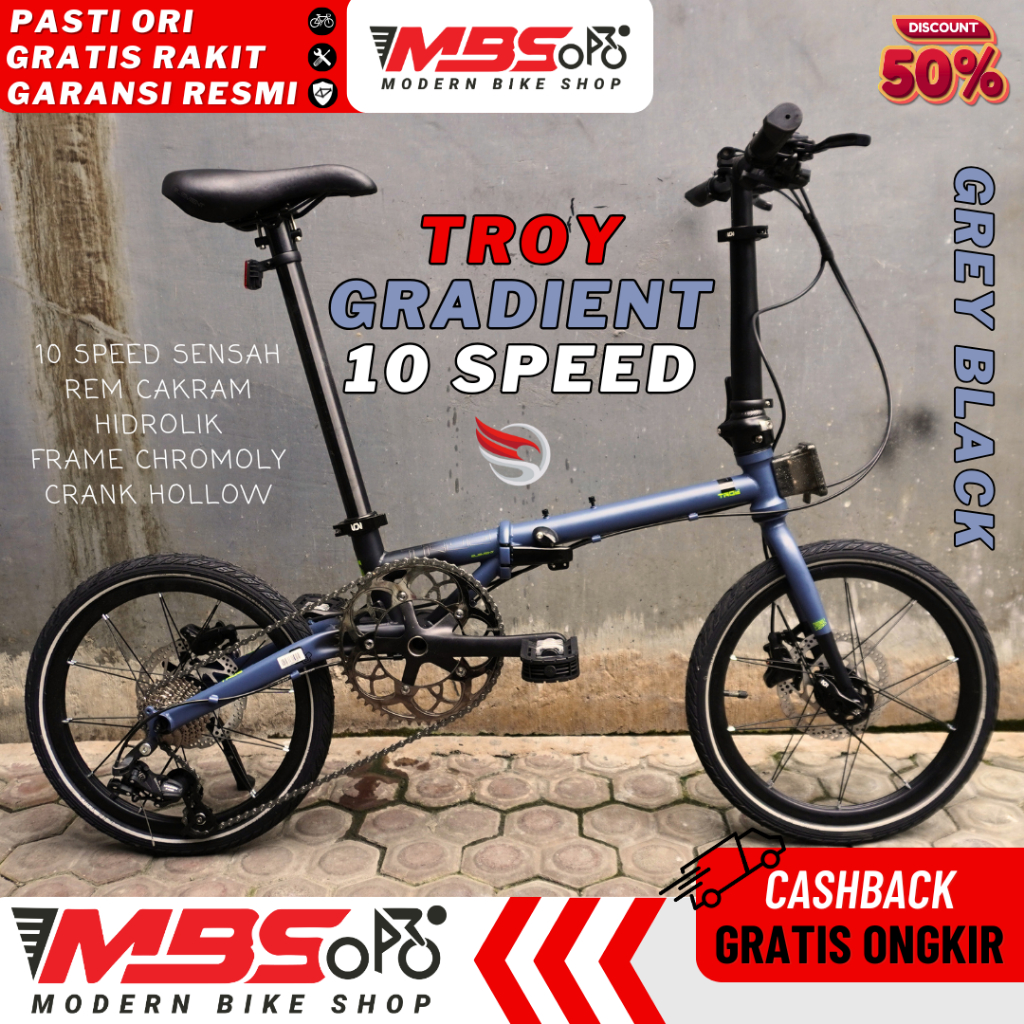 Jual ELEMENT TROY 10 SPEED GRADIENT SEPEDA LIPAT 16 INCH DEWASA ...