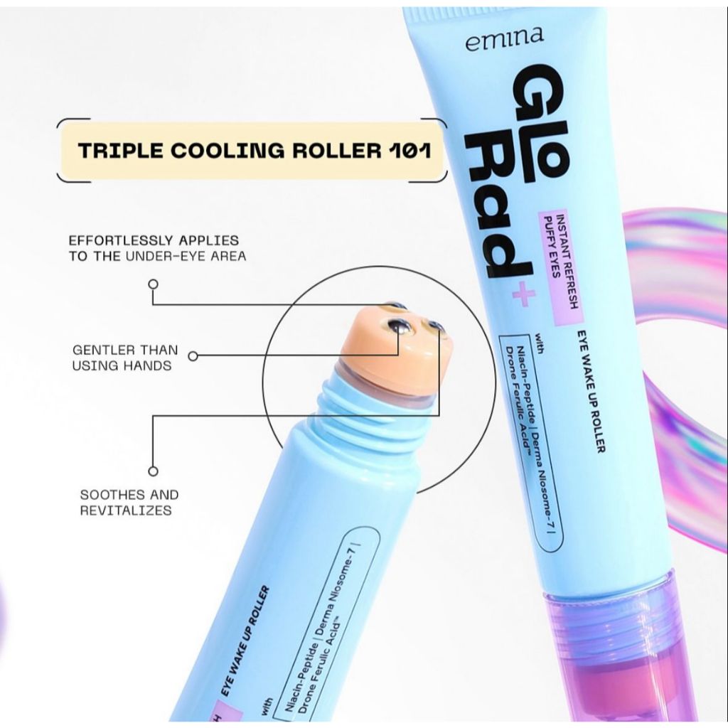 Jual emina glo rad+ instant refresh puffy eyes eye wake up roller 15 ml ...