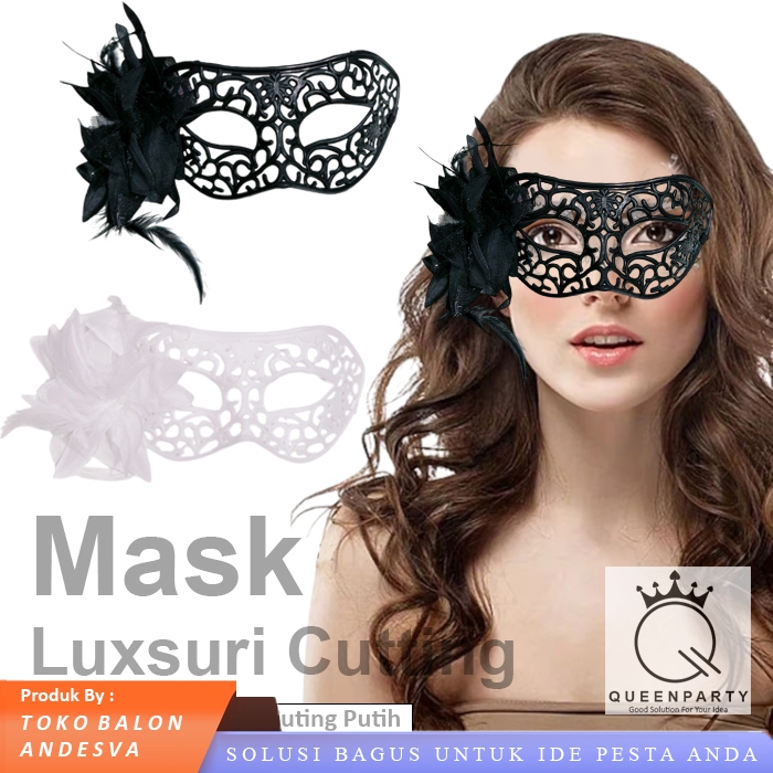 Jual Topeng Pesta Cutting Ornamen Bunga Bulu / Mask Party / Masquerade Mask Party / Topeng Party ...