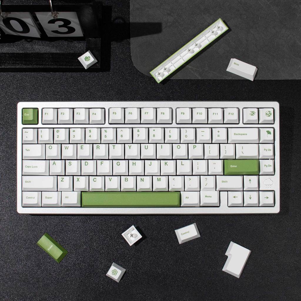 Jual Yongqiu Keycaps Putih Hitam Minimalis BOW 148 Tombol PBT Profil ...