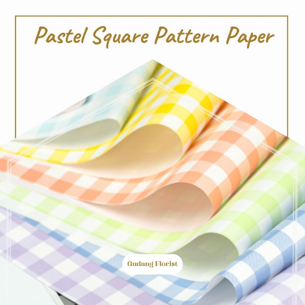 Jual PASTEL SQUARE PATTERN PAPER / CELLOPHANE / KERTAS KADO / KERTAS ...