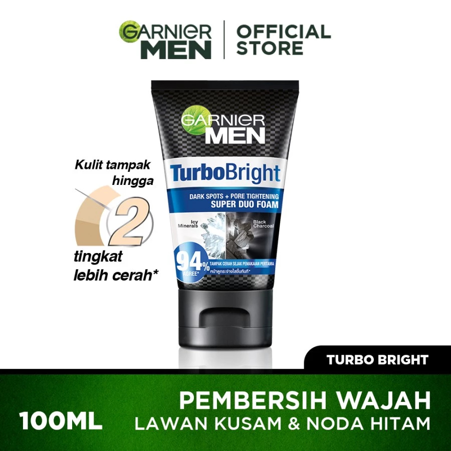 Jual GARNIER MEN TURBO BRIGHT SUPER DUO FOAM 100ML | Shopee Indonesia