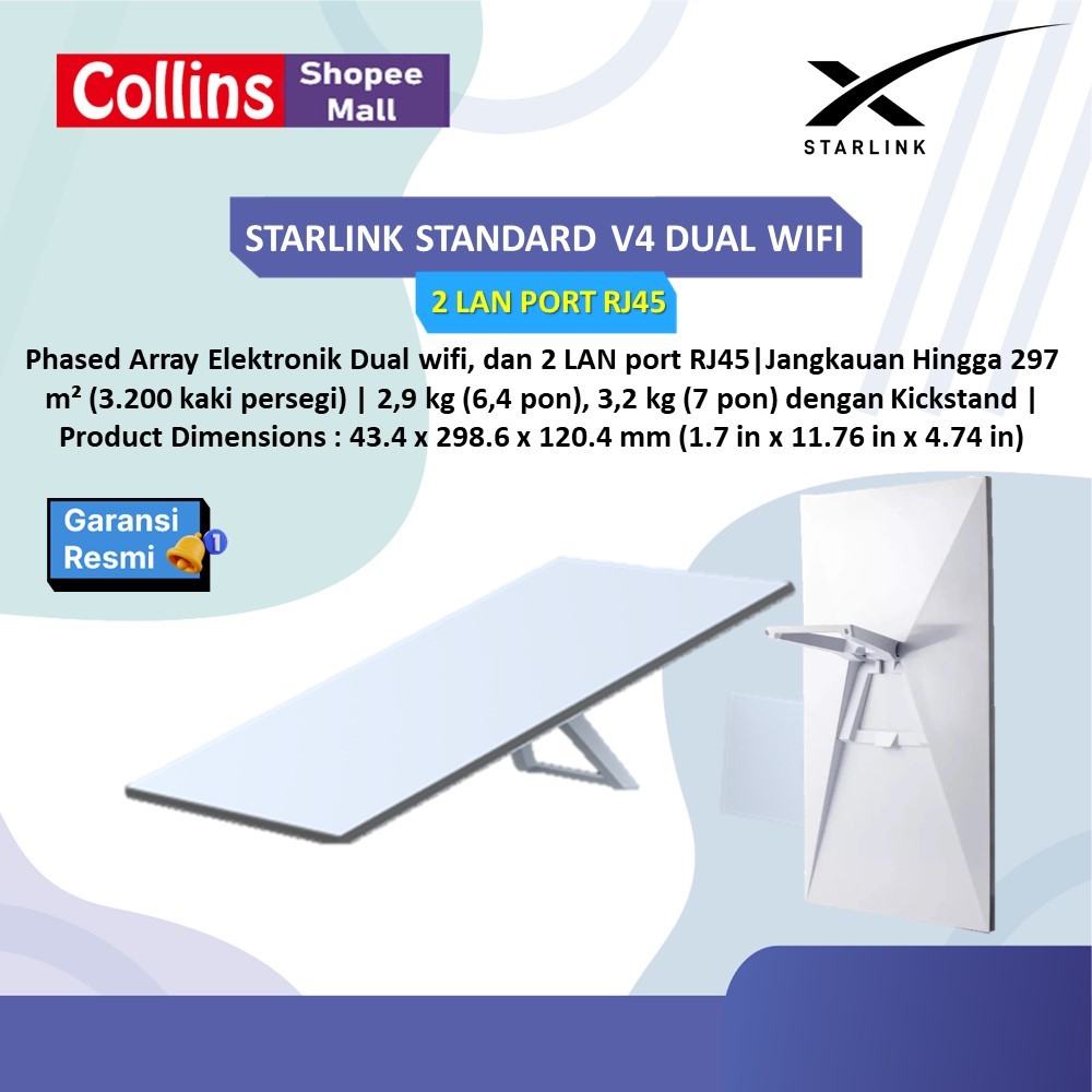 Jual STARLINK STANDARD V4 GEN 3 DUAL WIFI SYSTEM W/ 2 LAN PORT RJ45 ...