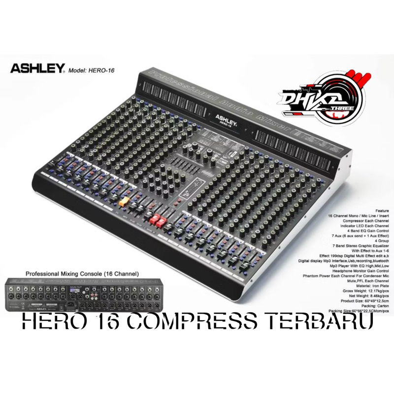 Jual MIXER ASHLEY HERO 16 COMPRESS 2024 / MIXER ASHLEY HERO16 CHANNEL ...