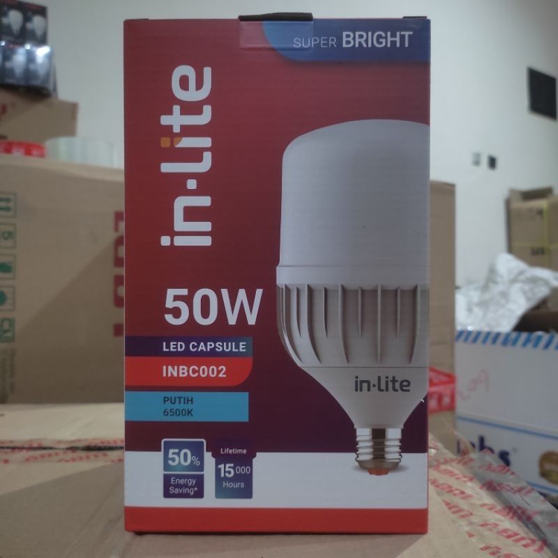 Jual [COD] Balon LED In-Lite 50 watt Capsule Cooldaylight Putih E27 ...