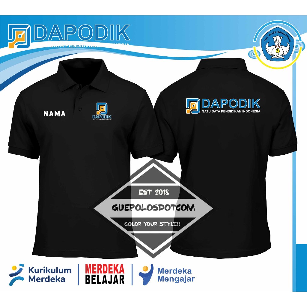 Jual POLO SHIRT DAPODIK - BAJU BERKERAH DATA POKOK PENDIDIKAN FREE NAMA ...